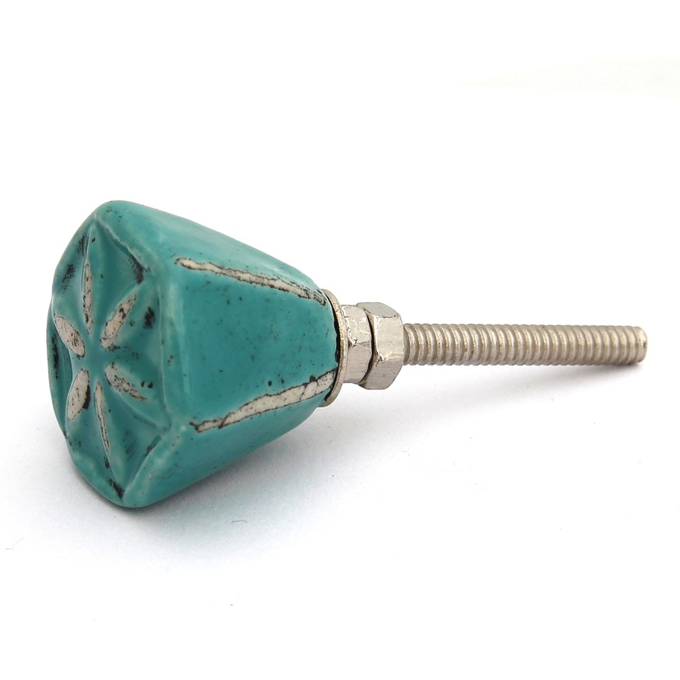 Blue purple turquoise ceramic knobs drawer pulls cupboard door knobs ...