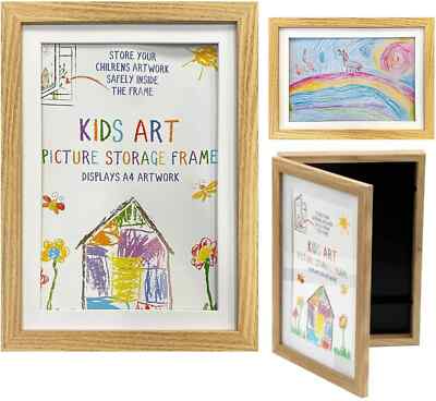 A4 Box Frame Front Opening Artwork Display Storage Kids Art Pictures ...