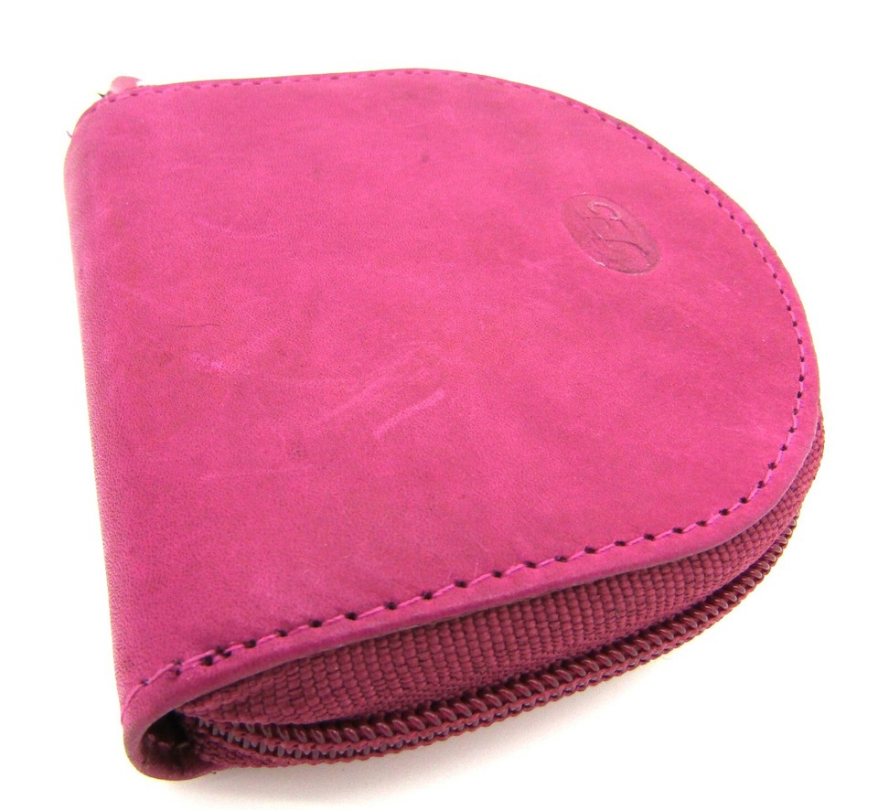 Unisex Real Premium Soft Leather Coin Pouch Zip Around Wallet Purse ...