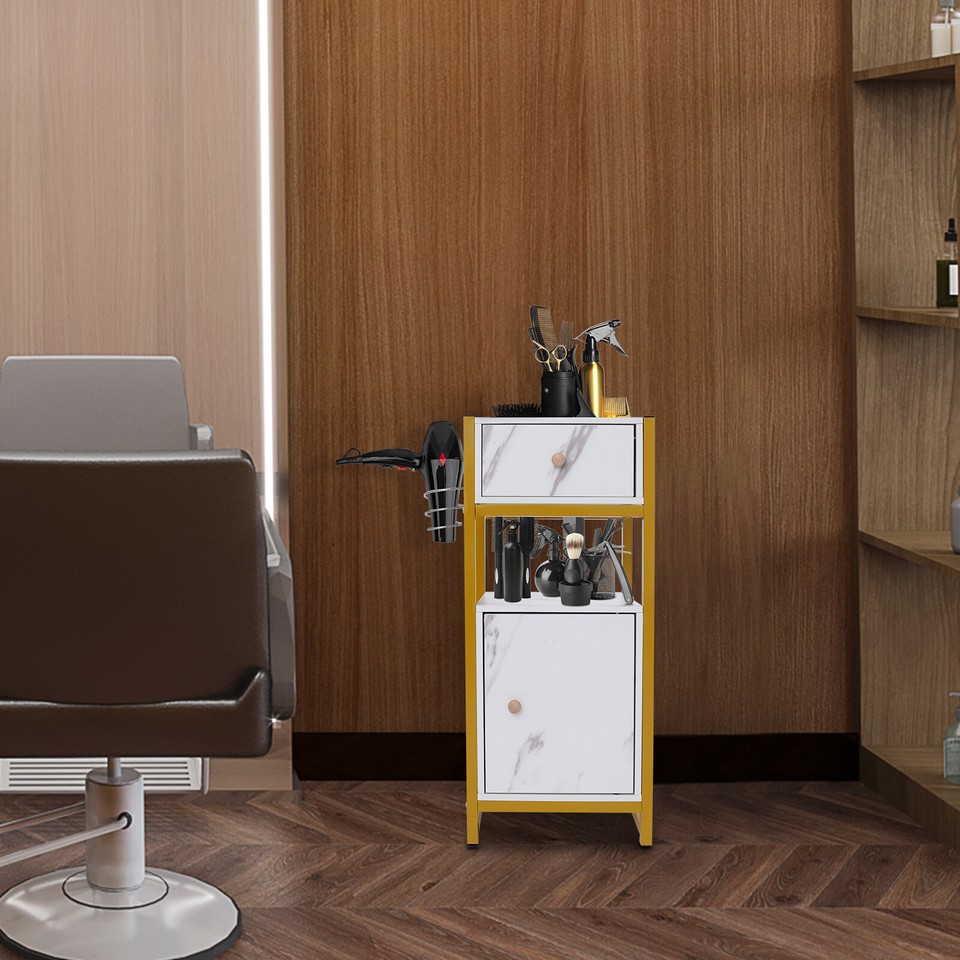 Hair Tool Rack w/Drawer Barber Shop Freestand Hairdressing Storage Rack ...