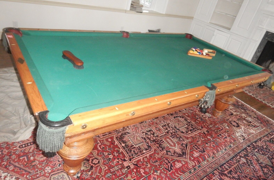 Antique Brunswick Pool Table "Naragansett" 1900s Billards Table Oak ...