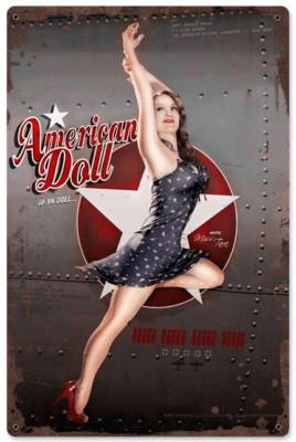 Pin Up Girl Military Aviation Nose Art Veteran WWII Airplane Metal Sign ...