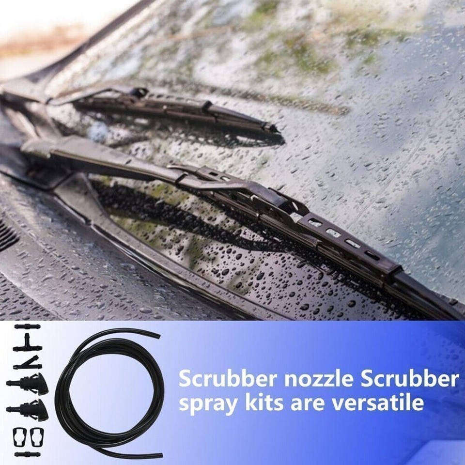 Car Windshield Wiper Washer Squirter Nozzle Spray Jet Kit Fluid Hose ...