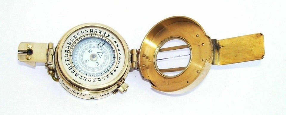 MILITARY COMPASS ENGINEERING COMPASS PRISMATIC COMPASS BRASS VINTAGE ...
