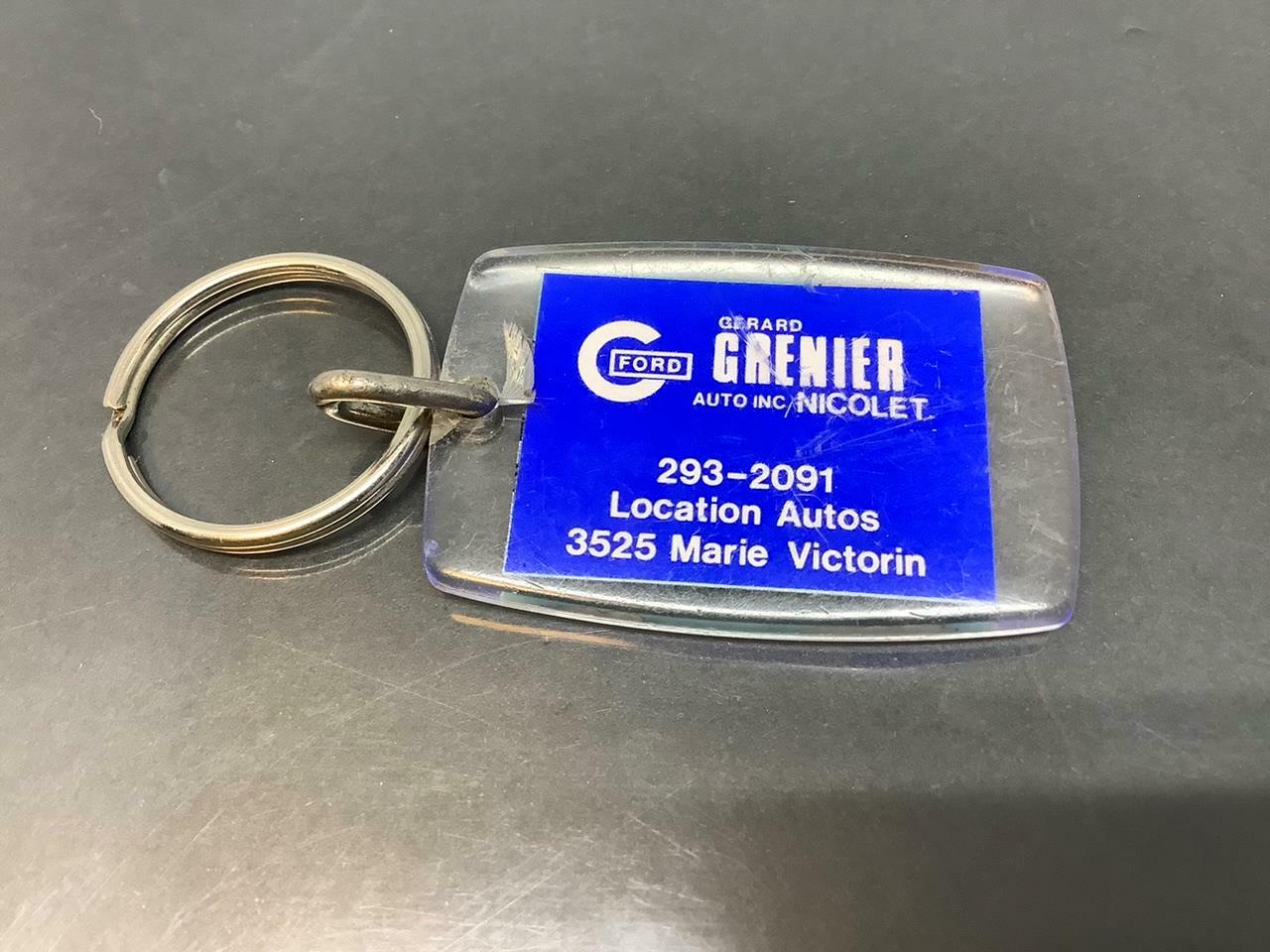 Vintage FORD Promo Keyring GERARD GRENIER AUTO Keychain NICOLET Ancien ...