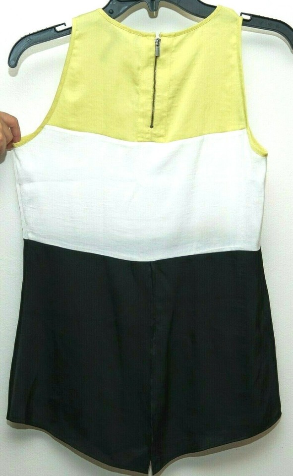 NWOT BCBG MAXAZRIA BEAUTIFUL WOMENS SLEEVELESS SHIRT TOP COLOR BLOCK SZ ...