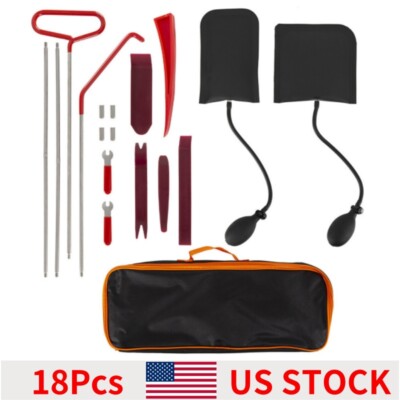 US STOCK 18Pcs Universal Fast Auto Car Window Door Open Unlock Repair ...