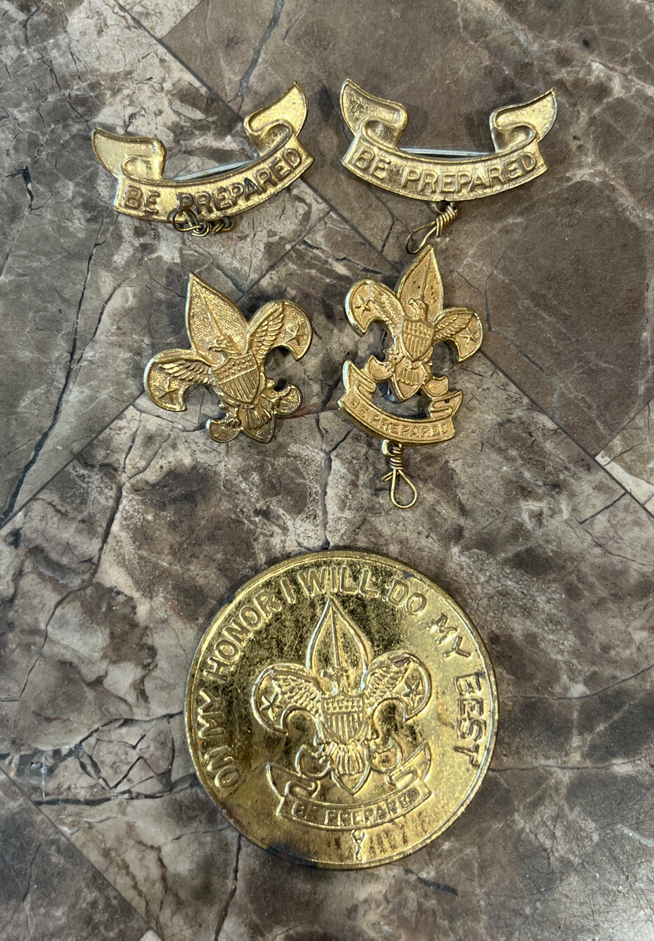 Vintage Boy Scouts of America BSA “Be Prepared” Lapel Pin & “My Best ...