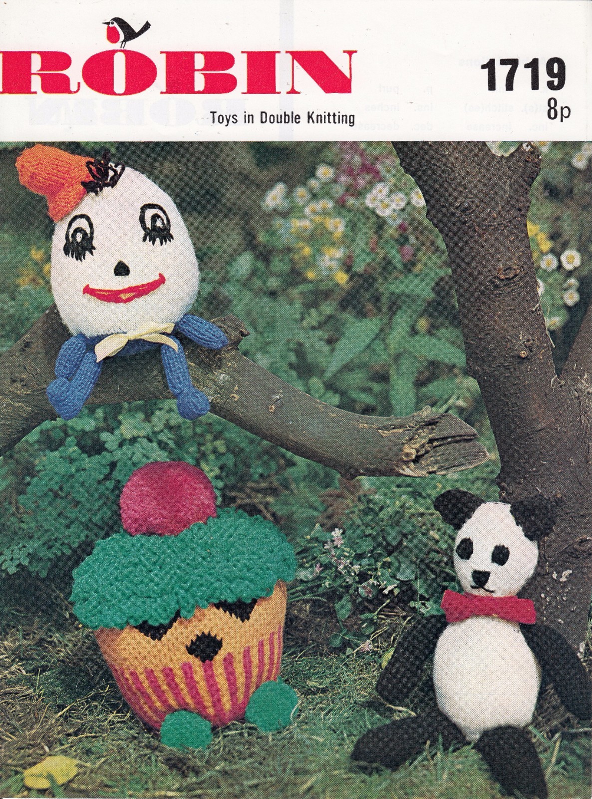 VINTAGE ROBIN DK HUNKY DUNKY, PANDA & HUMPTY DUMPTY TOY KNITTING ...