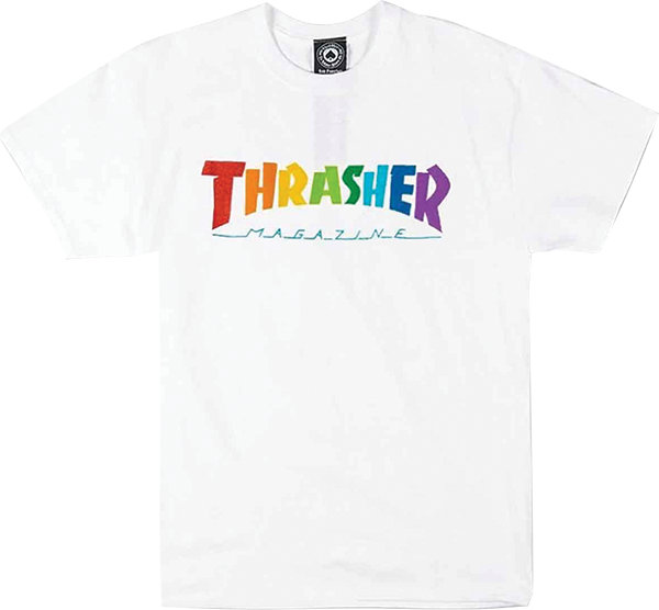 THRASHER RAINBOW MAG SS -WHITE | eBay