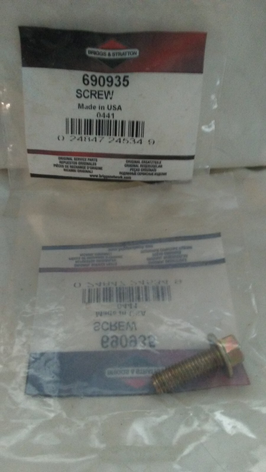 Briggs & Stratton 690935 Screw PACK OF TWO (2) OEM | eBay