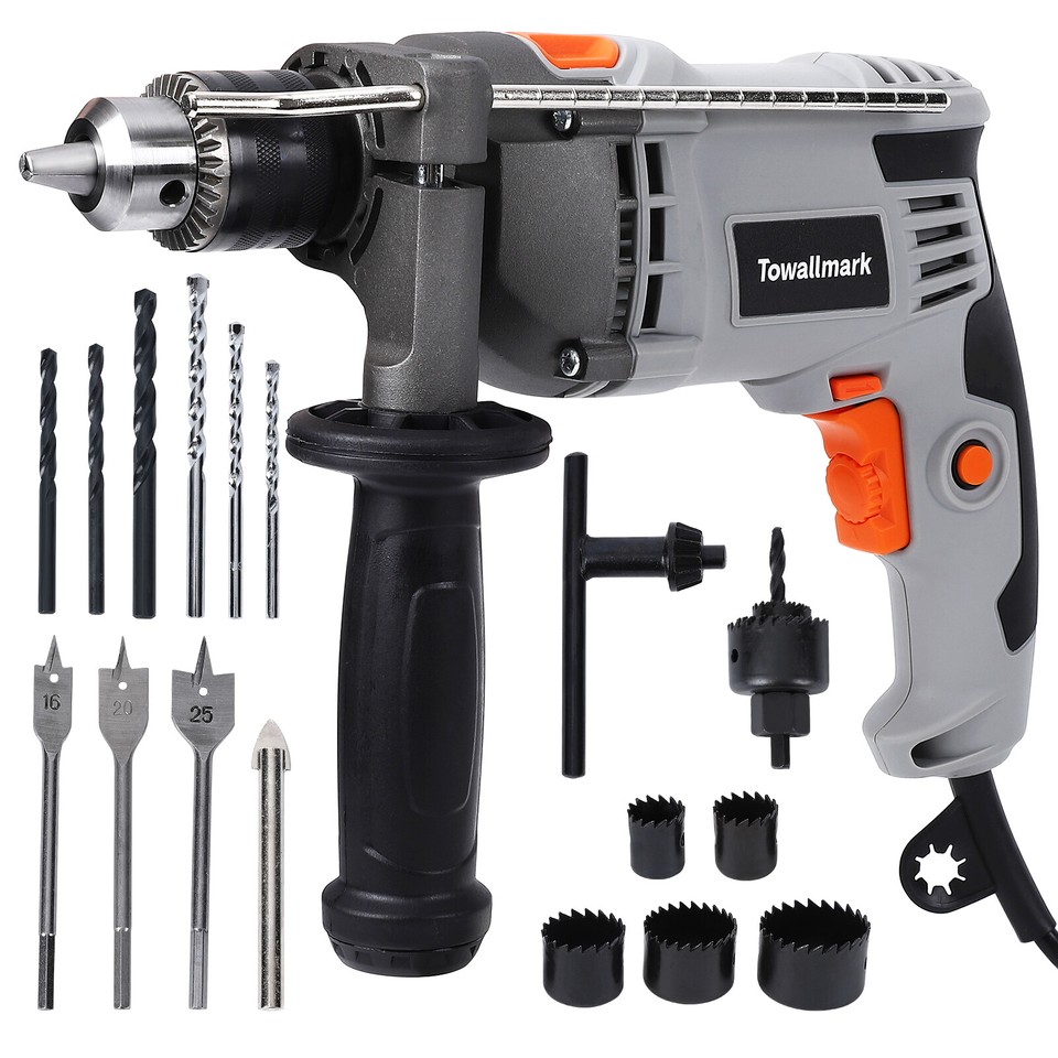 Electric Corded Hammer Drill 850W 7.5A Variable Speed 1/2" Power Tool ...