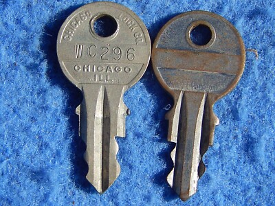 Wurlitzer Key WC 296 - Chicago Lock - wall box or cash box key ...