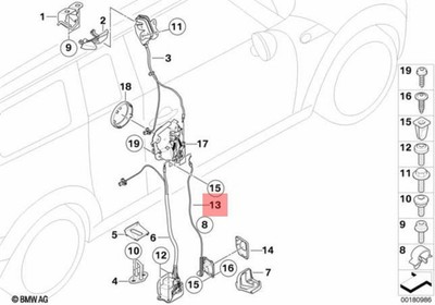 Genuine MINI Cooper One R55 Coop.S JCW d 1.6 2.0 Lever Door Opener ...