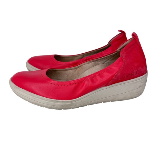 Vionic Jacey Poppy Ballet Flat Wedge Shoes Womens Red Size 8 Rubber ...