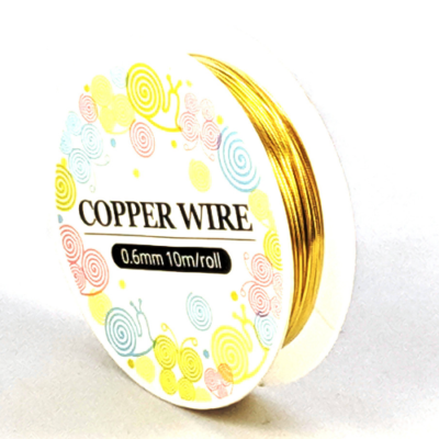 1 x 10M ROLL Gold Plated Copper Wire 0.6mm Nickel Free Jewellery Craft ...