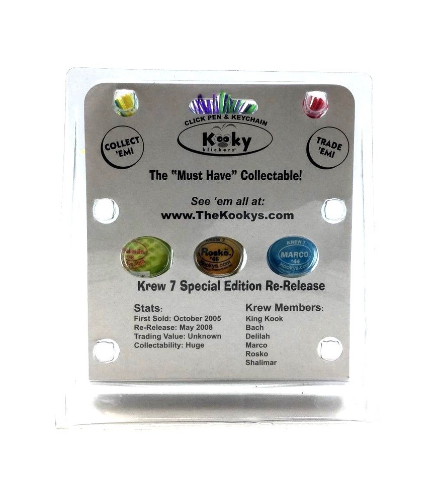 KOOKY KLICKERS 3pk KREW 7 Marco Rosko Shalimar Special Edt. GIFT PENS ...