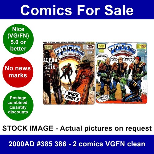 2000AD #385 386 - 2 comics VGFN clean | eBay
