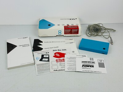 Nintendo DSi Light Blue Handheld System in Box Complete Tight Hinge ...