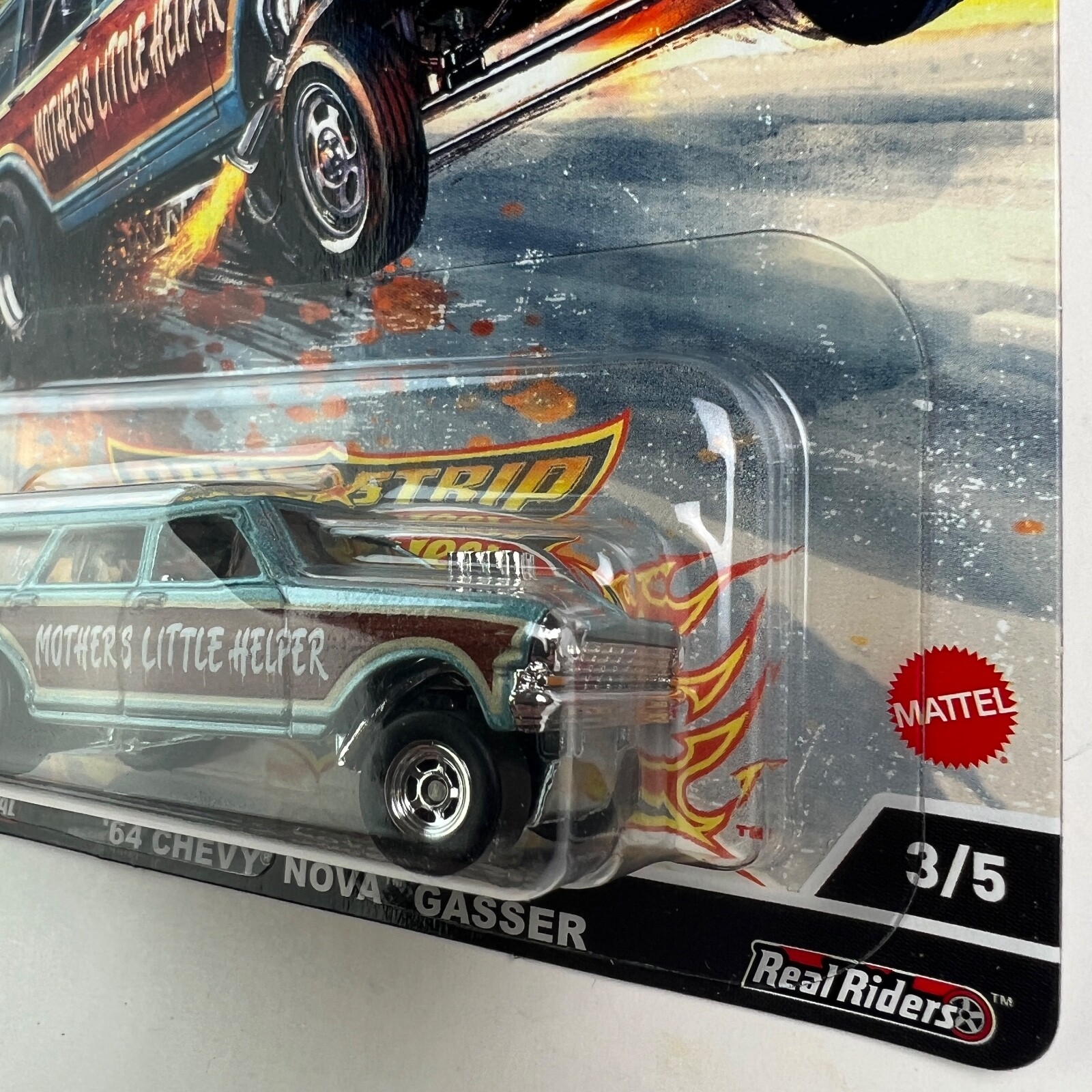 Hot Wheels Premium 64 Chevy Nova Gasser Drag Strip Demon 3/5 Car ...