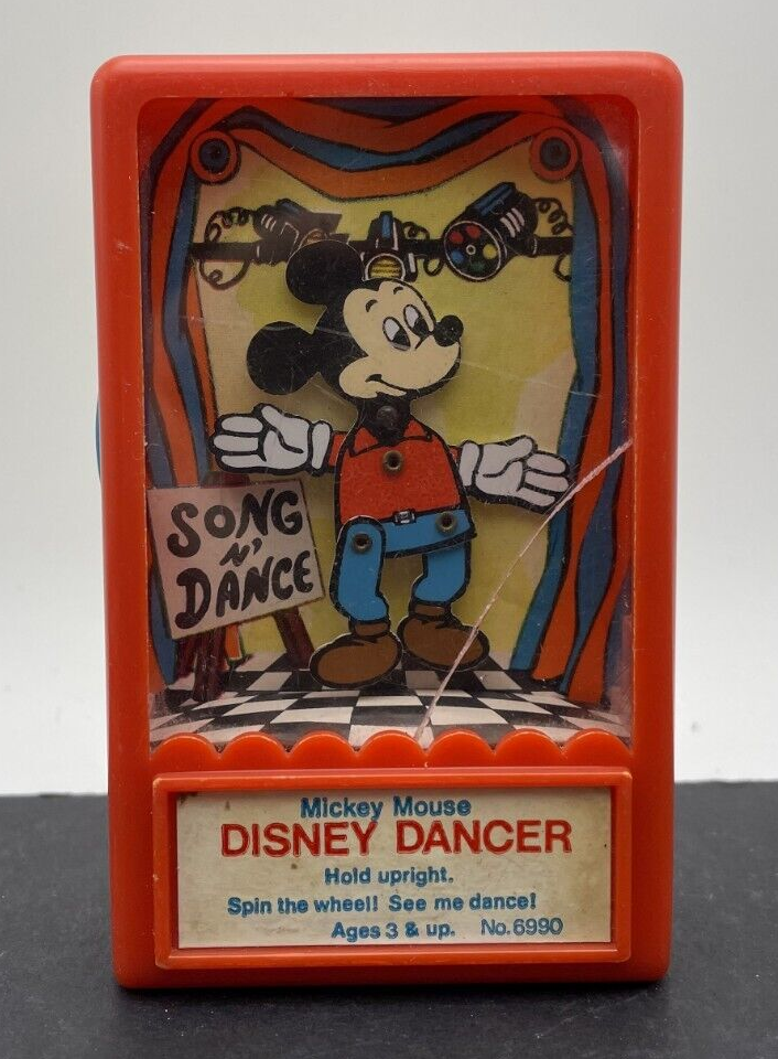Mickey Mouse Vtg. 1975 Disney Dancer Kohner Bros Handheld Spinner Toy ...