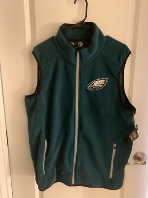 Philadelphia Eagles NFL Team Apparel Midnight Green Fleece Vest Size ...