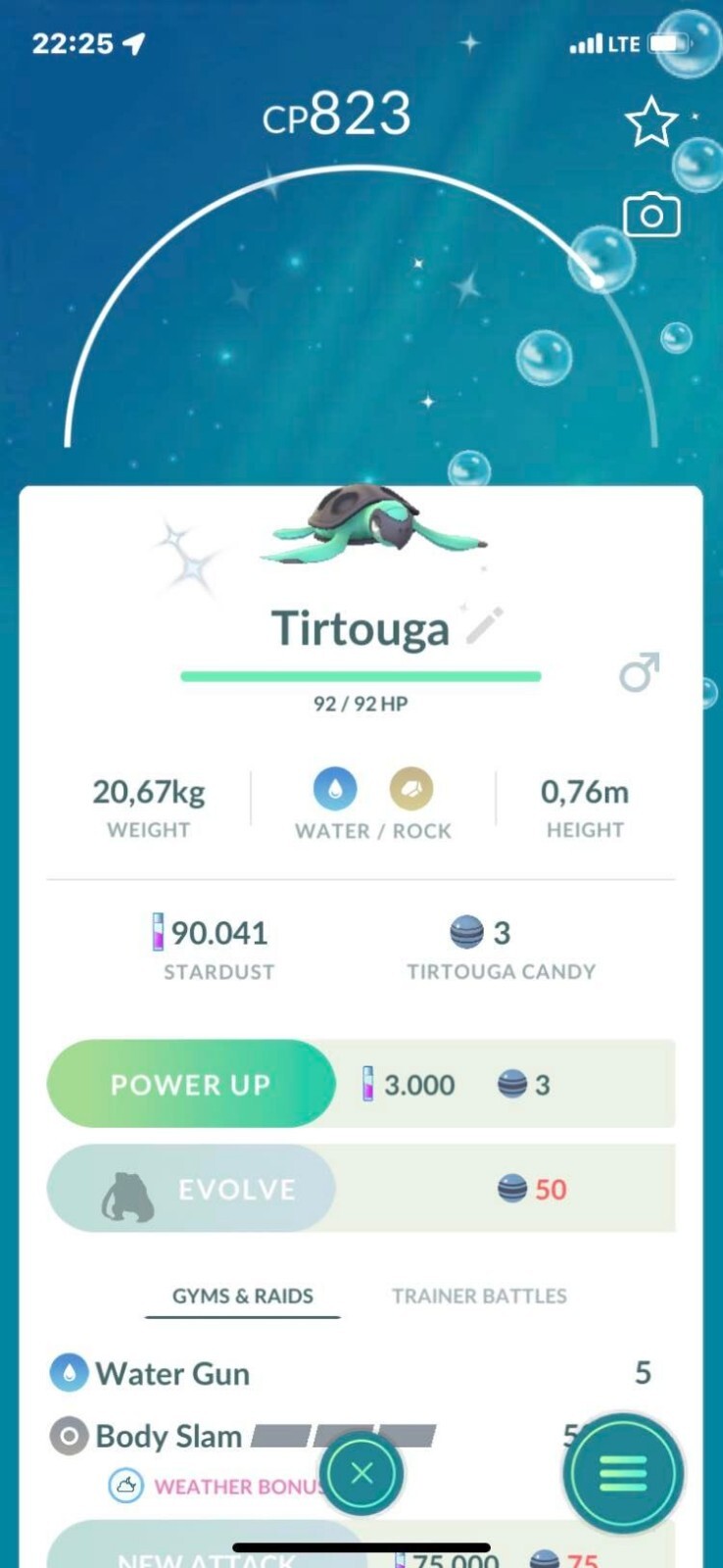Shiny Tirtouga 80kStardust -MlNl P T C - Read Description | eBay