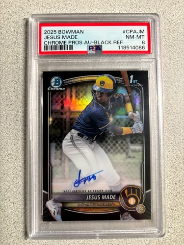 2025 Bowman Chrome Baseball Jesus Made Auto 04/10 TRUE BLACK PSA 8 CPA ...