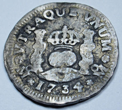 1734 Spanish Mexico Silver 1/2 Reales Genuine 1700's Pirate Treasure ...
