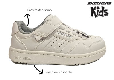 Skechers Quick Street Trainers Kids Easy Fasten Training Shoes | eBay