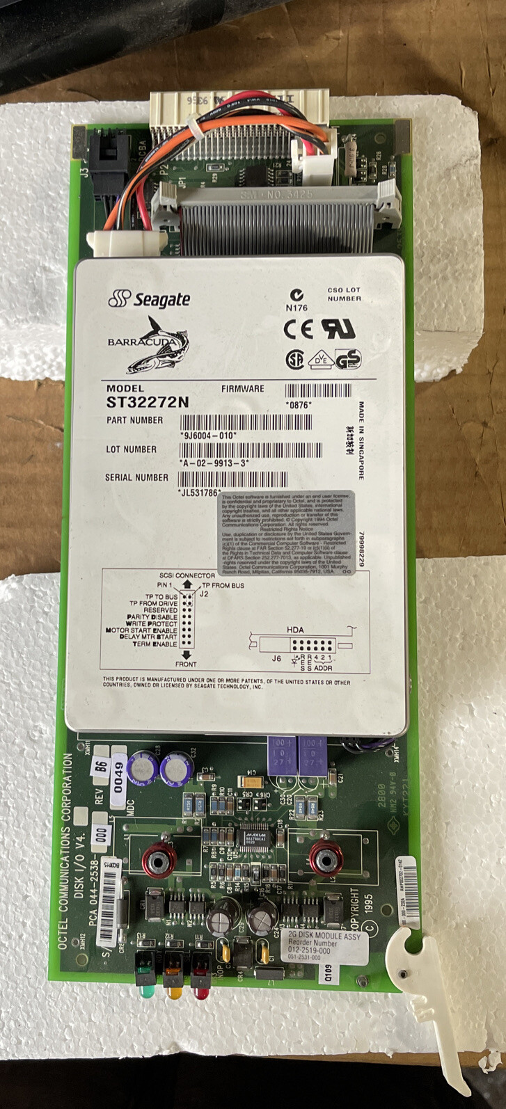 OCTEL COMMUNICATIONS PCA 043-2538-000 REV B DISK I/O V4 *9J4006-010*see ...