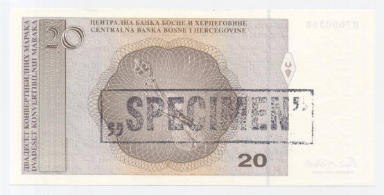BOSNIA 20 Convertible Marka ND1998 UNC SPECIMEN P66s NOT PERFORATED | eBay