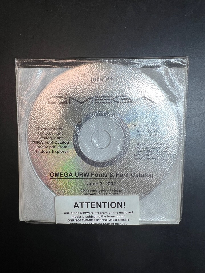 Gerber Omega 2.02 Installation CD Fonts GSP Provile Library Software | eBay