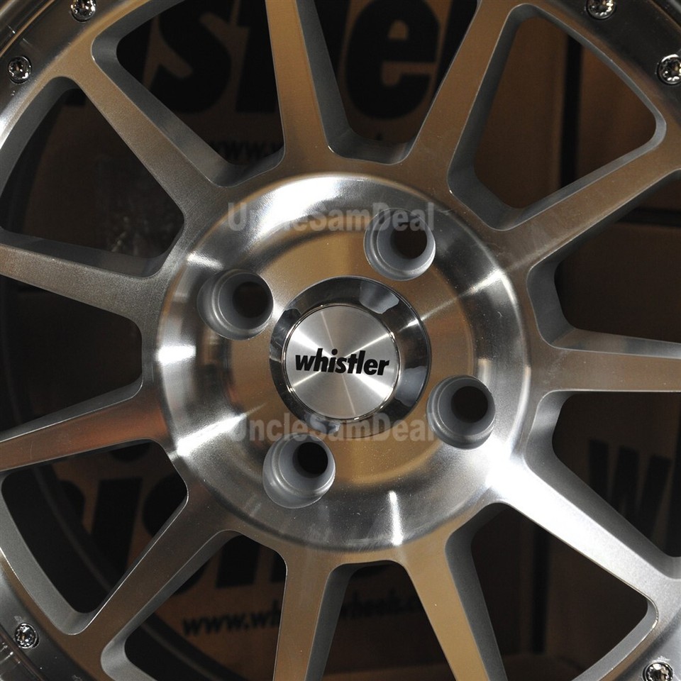 16x8 4x100 20 OFFSET WHISTLER SK11 MACHINE w/RIVET & LIP 11 SPOKES 4 ...