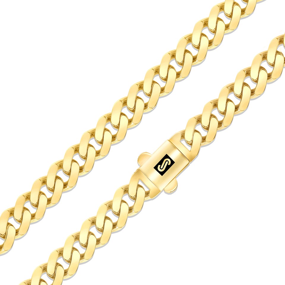 10K Yellow Gold Miami Cuban 5mm Monaco Chain Bracelet Mens Womens 6" 7 ...