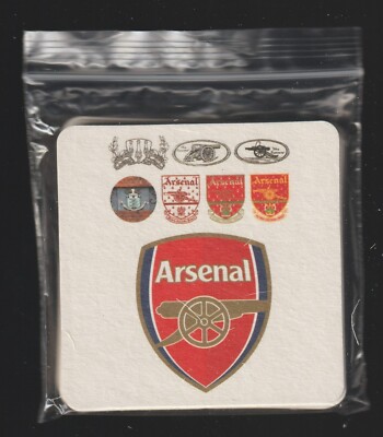 ARSENAL F.C. Badge History Pack of 6 Pub Beer Mats / Coasters FREE POST ...