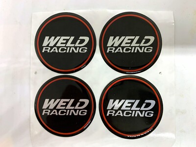 4 x 45mm Diam. Weld Racing Decals/Logos Centre Caps UV Resistant Glazed ...