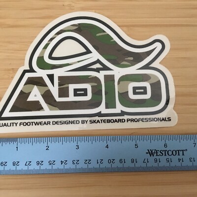 ADIO Skateboard Shoes Clear Black CAMO Vintage Skateboarding STICKER ...