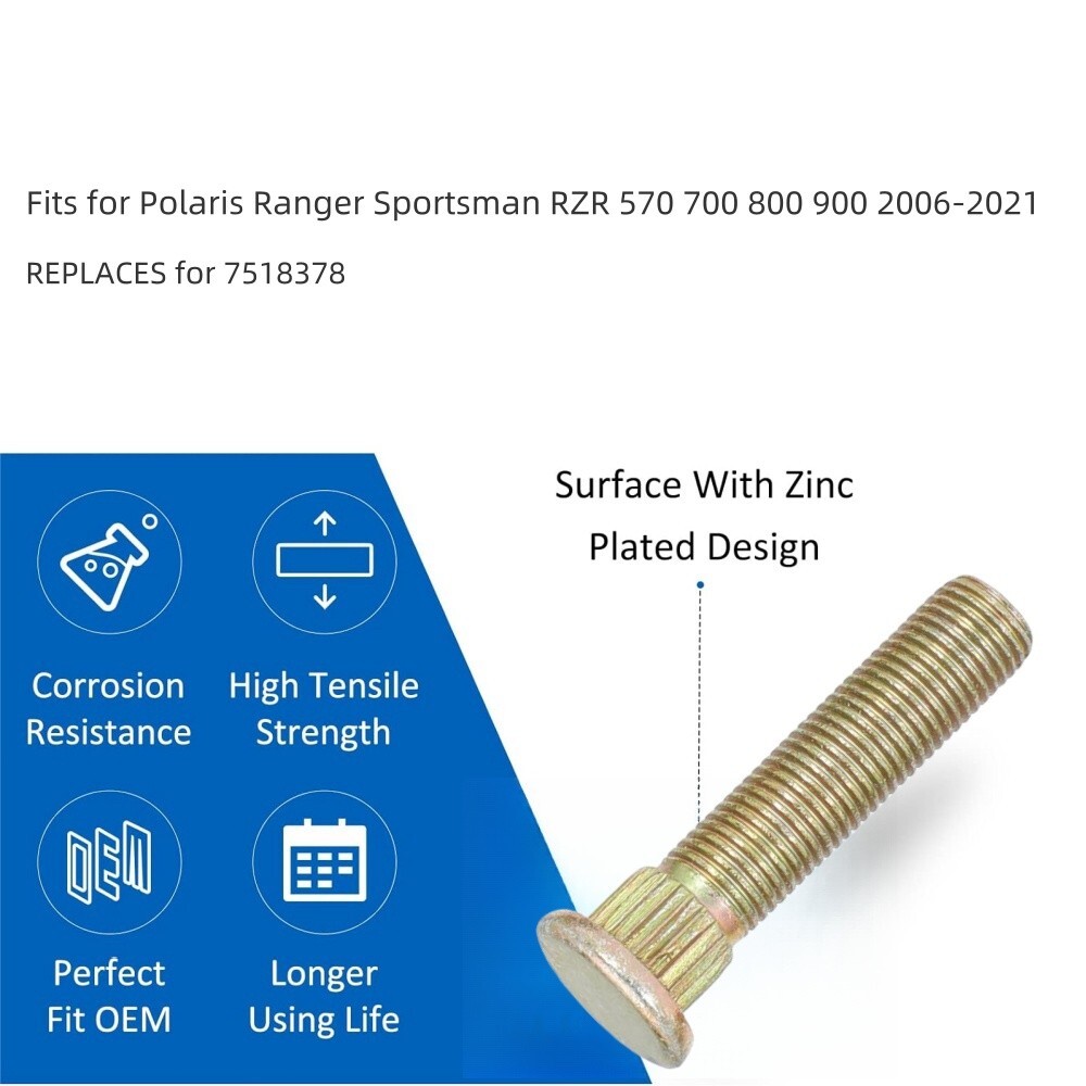 Wheel Stud for Polaris Ranger Sportsman RZR 570 700 800 900 Replace ...