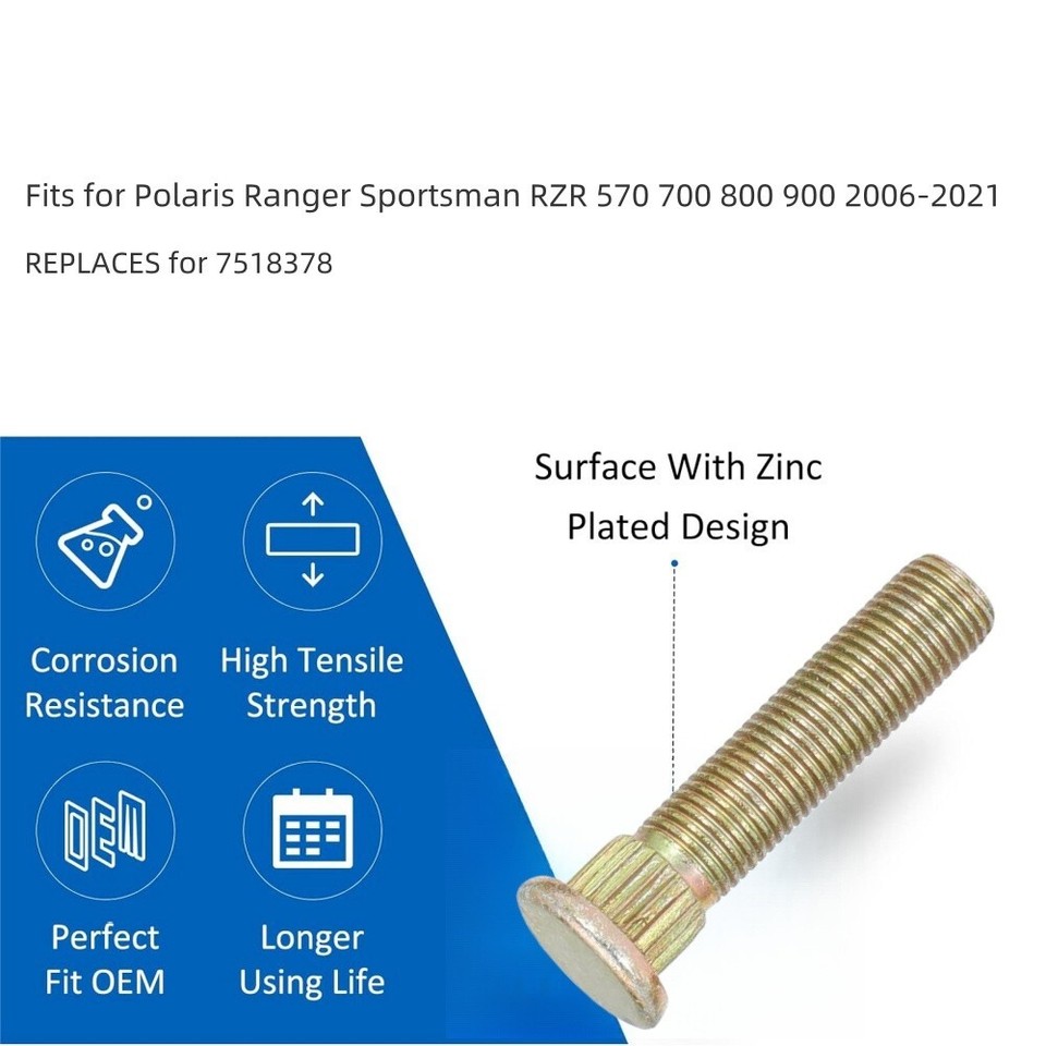 Wheel Stud for Polaris Ranger Sportsman RZR 570 700 800 900 Replace ...