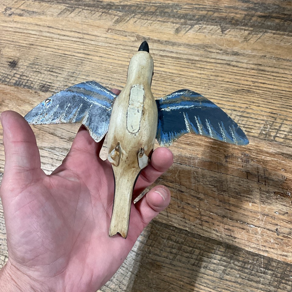Vintage Bird Fishing Decoy Hand Carved Painted | eBay