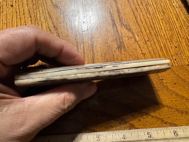 BEAUTIFUL NATURAL COLORED LINED BONE KNIFE HANDLE MATERIAL BLANK SCALES ...