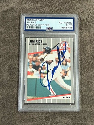 Jim Rice PSA/DNA Certified Authentic AUTO 1989 Fleer HOF Signed ...