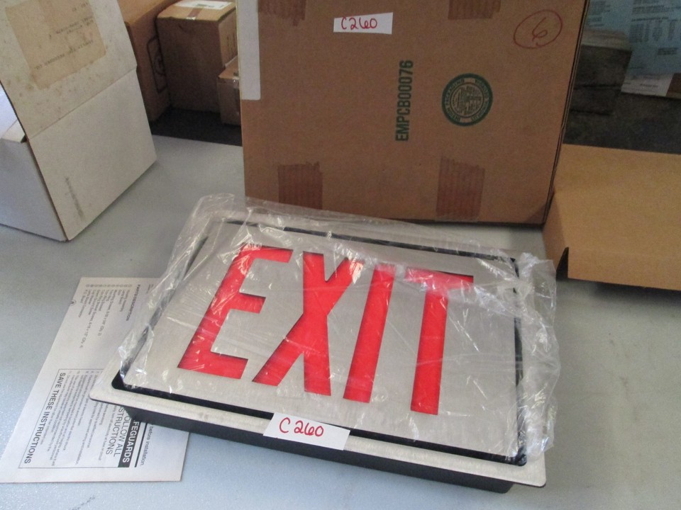 Lithonia Electroluminescent Exit Sign Aluminum Cat# ELRES1G277ELN (NIB ...