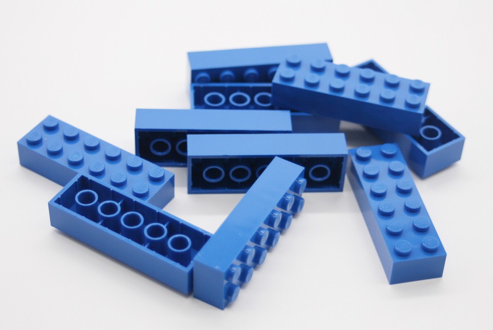 LEGO BRICKS 10 x BLUE 2x6 Pin - From Brand New Sets Sent in a Clear ...