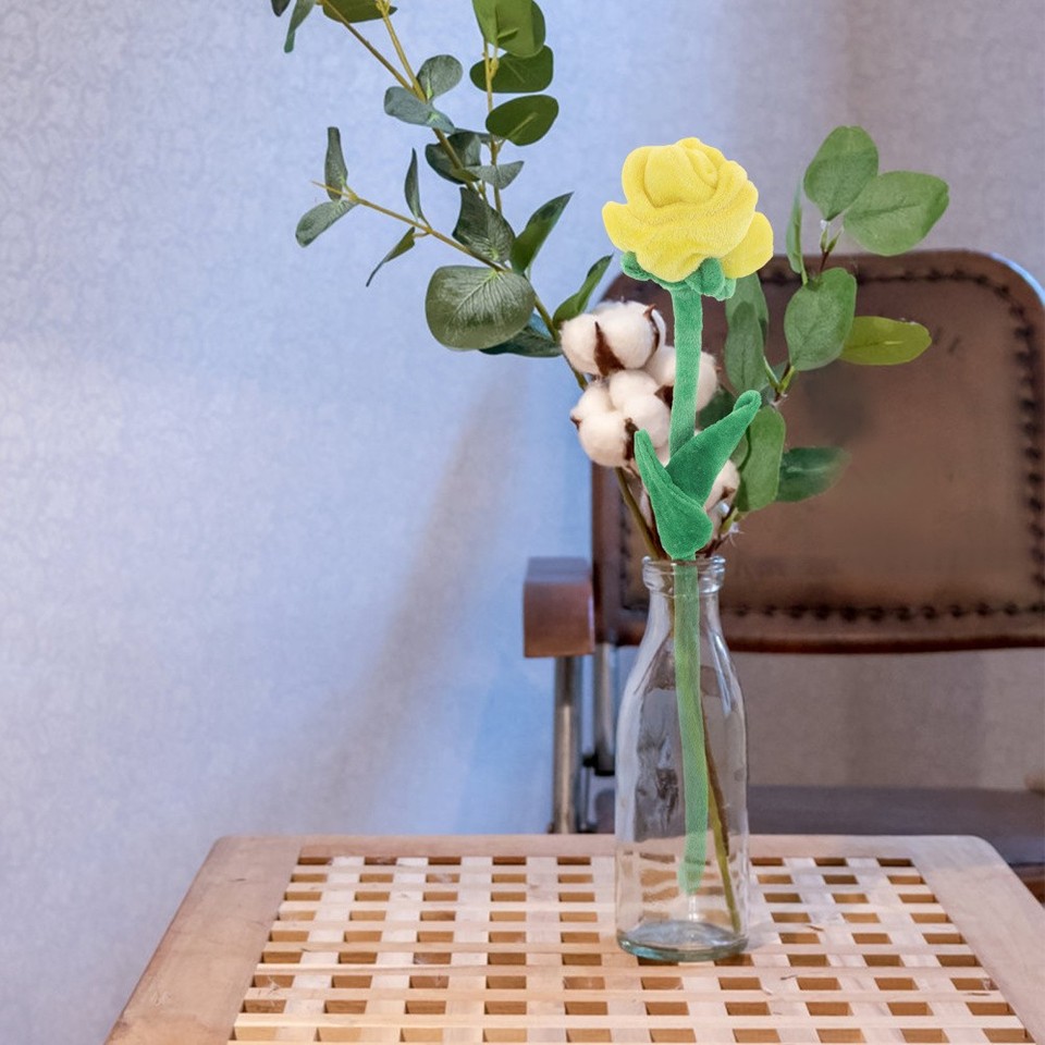 Simulated Rose Flower Flexible Roses Plush Bouquet Toy For Wedding ...