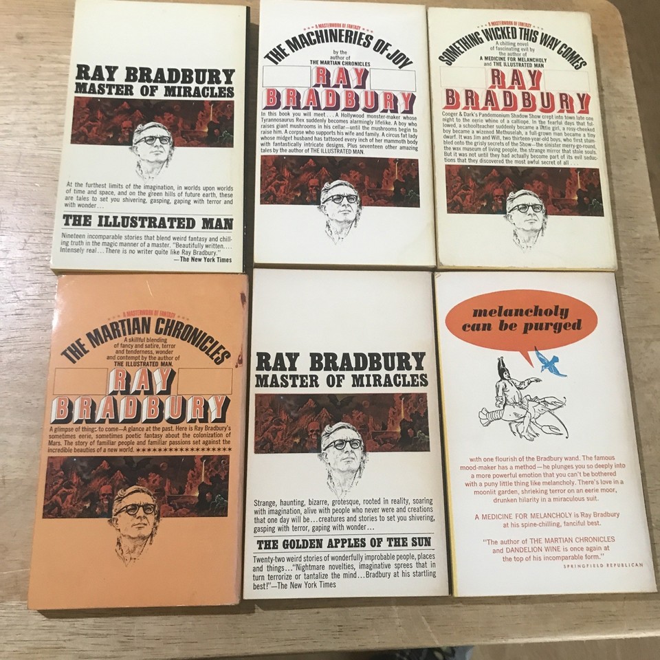 Lot of 6 Ray Bradbury Science Fiction Paperback Books Vintage | eBay