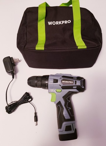 WORKPRO 12V Cordless Drill Driver Kit 3/8" Keyless Chuck Screwdriver ...