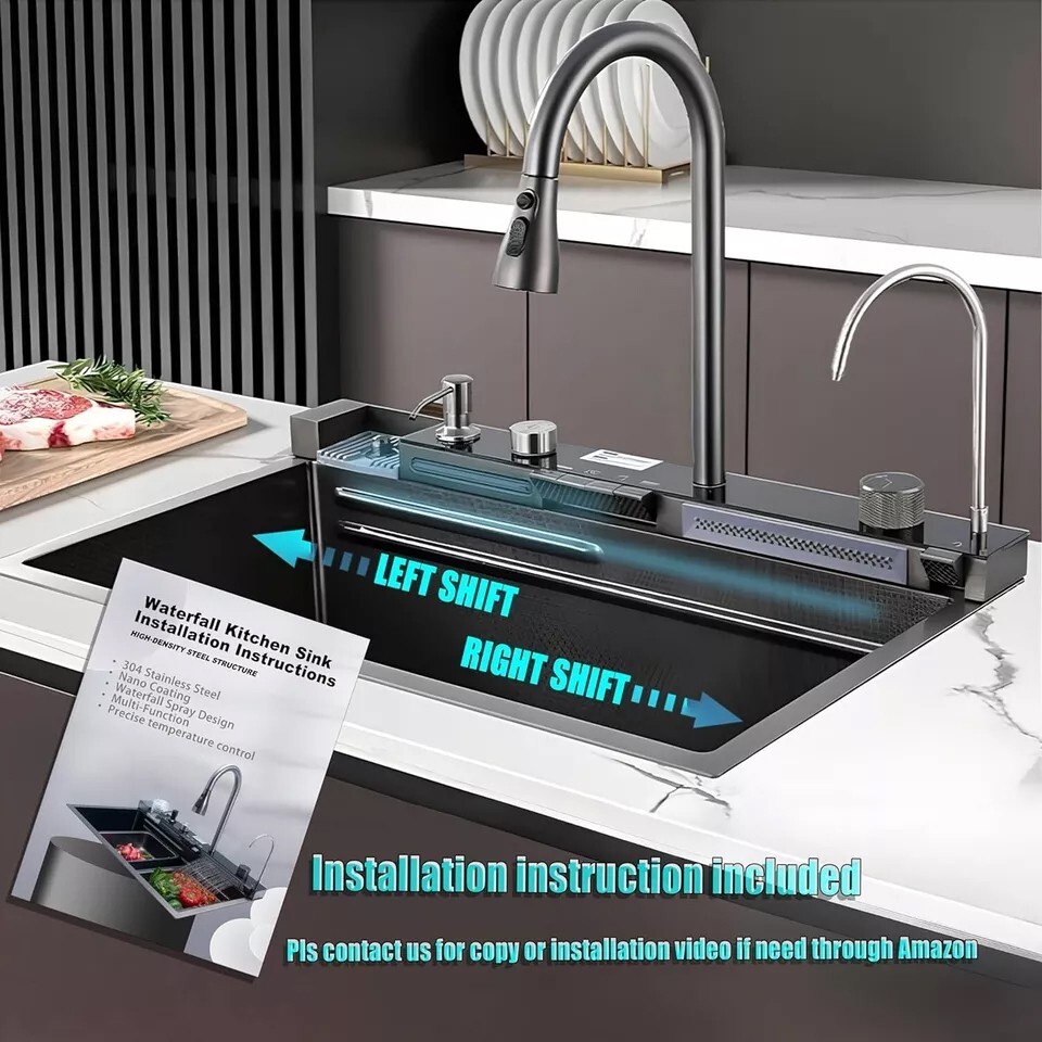 Flying Rain Stainles Steel Deck Mount Kitchen Sink Faucet Household ...
