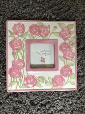 Russ porcelain Roses Vintage picture frame 8”x8” | eBay